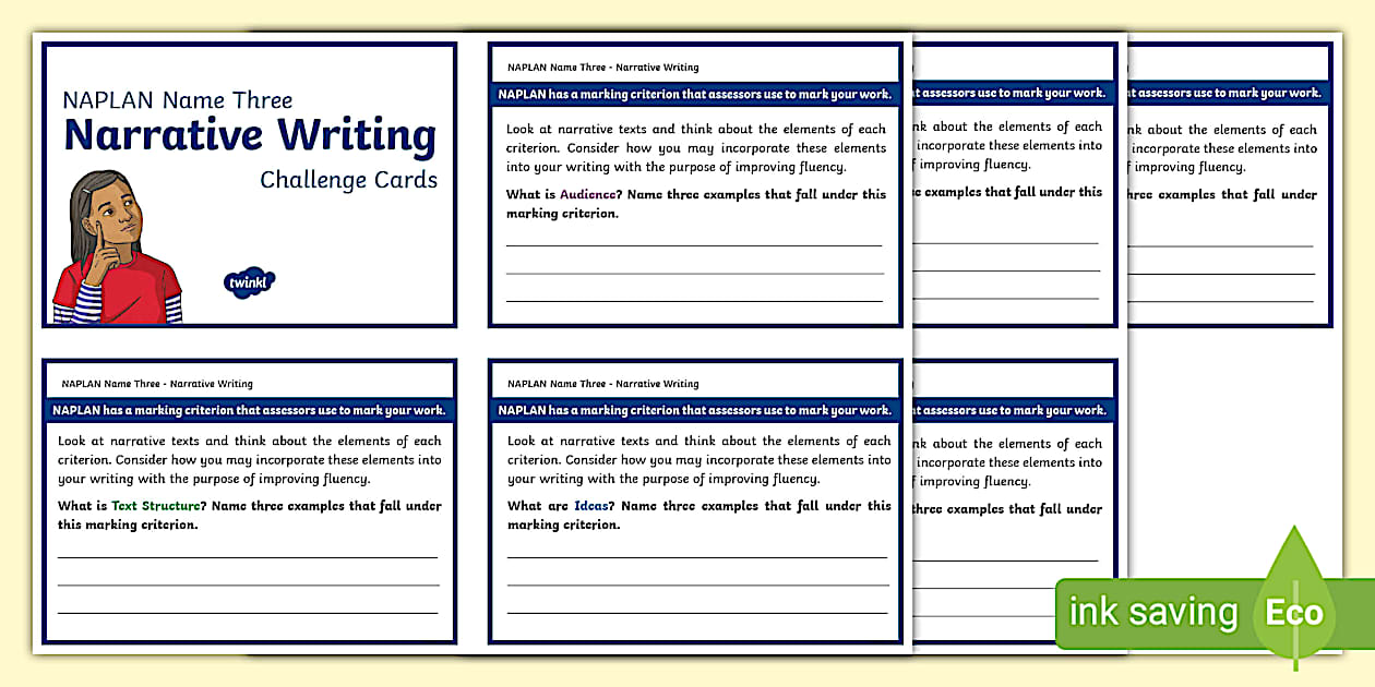 NAPLAN Name Three - Narrative Writing Challenge Cards