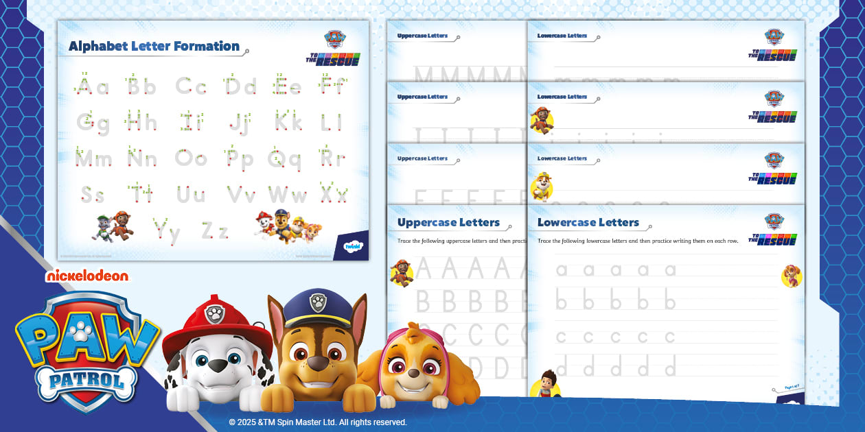 FREE PAW Patrol: Alphabet Letter Formation Practice - Twinkl