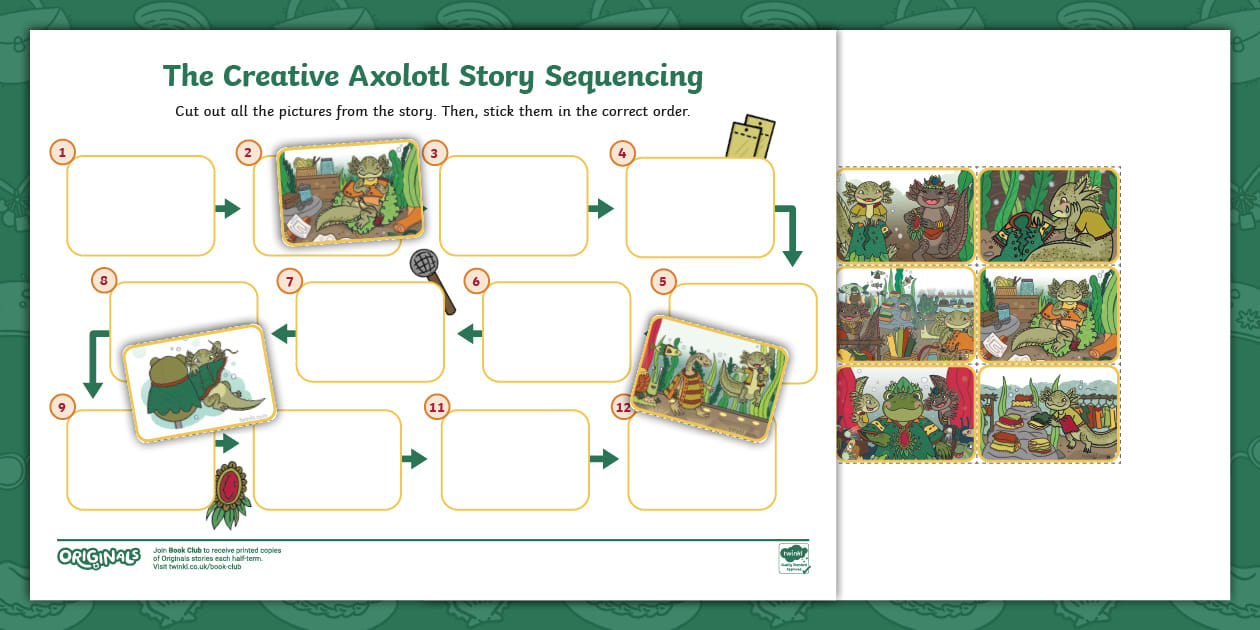 The Creative Axolotl Story Sequencing Activity - Twinkl