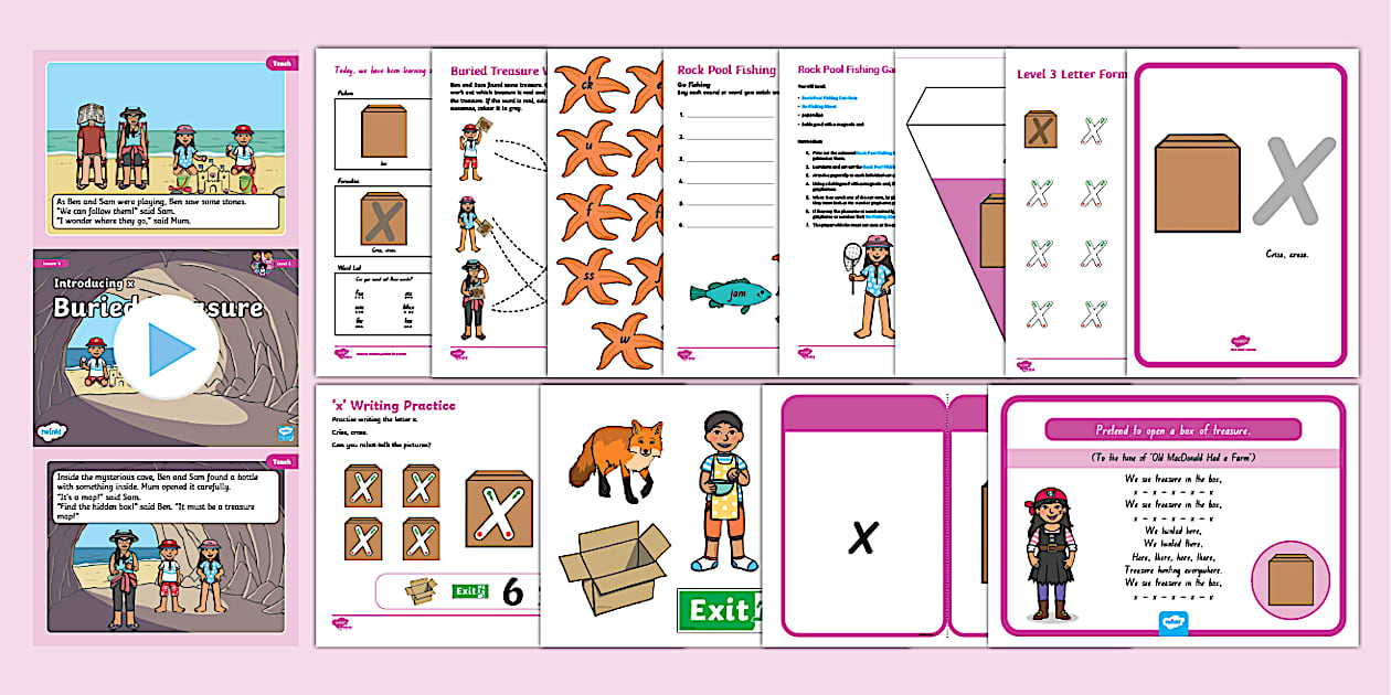 Phonics: Level 3: Week 1: Lesson 4 Pack: phonics letter 'x'