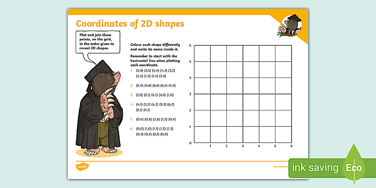 Co-ordinates of 2D shape (teacher made) - Twinkl