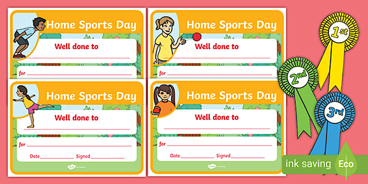 Home Sports Day Certificates (teacher made) - Twinkl