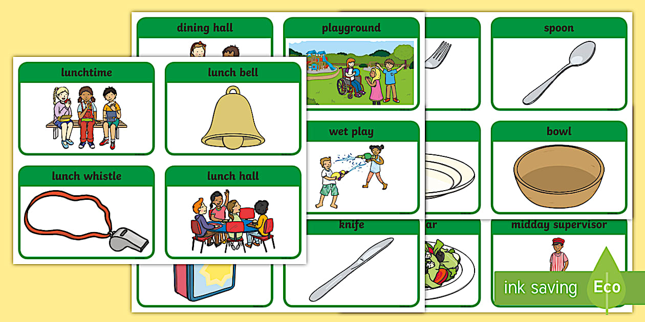 Lunchtime Vocabulary Flashcards (Teacher-Made) - Twinkl