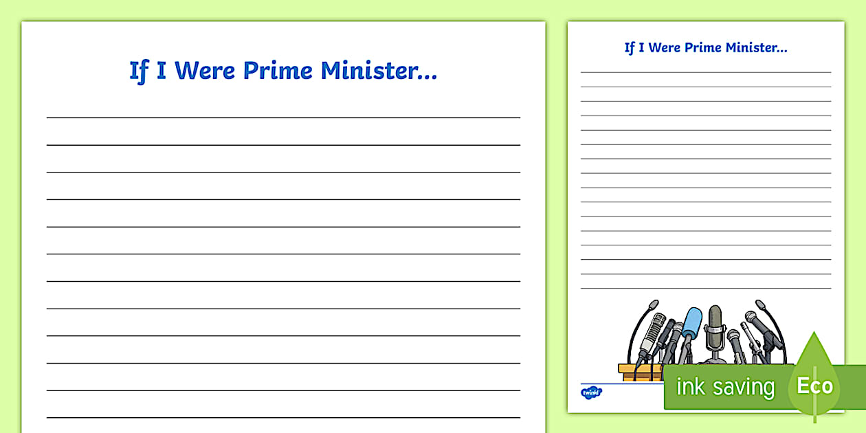 If I Were Prime Minister... Writing Template (teacher made)