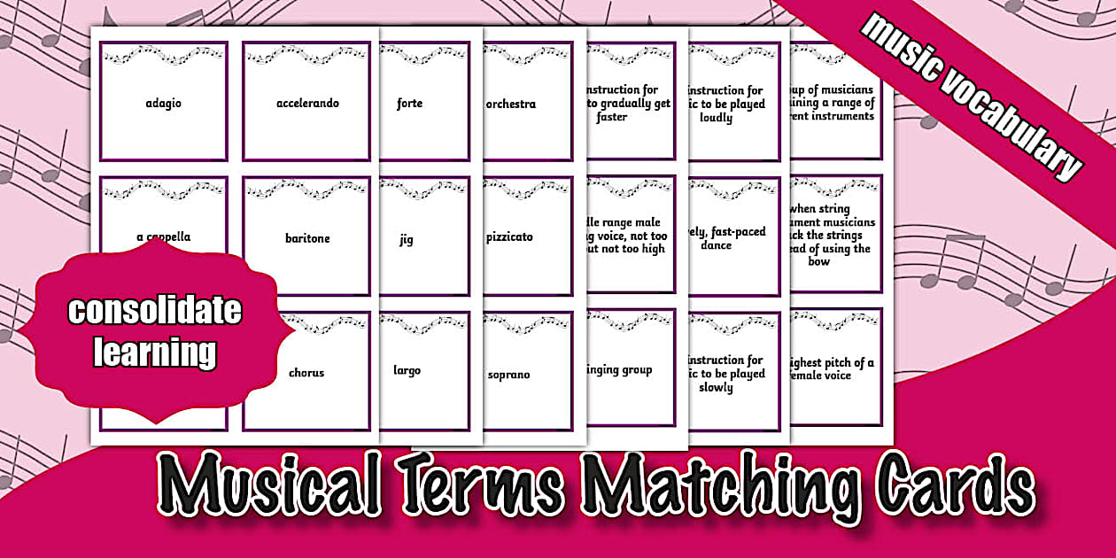 Musical Terms Matching Cards