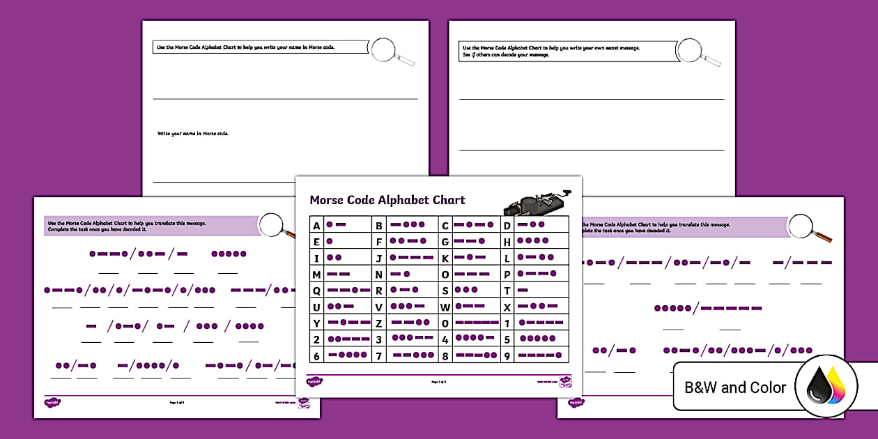 Morse Code Alphabet Chart and Activities for 3rd-5th Grade