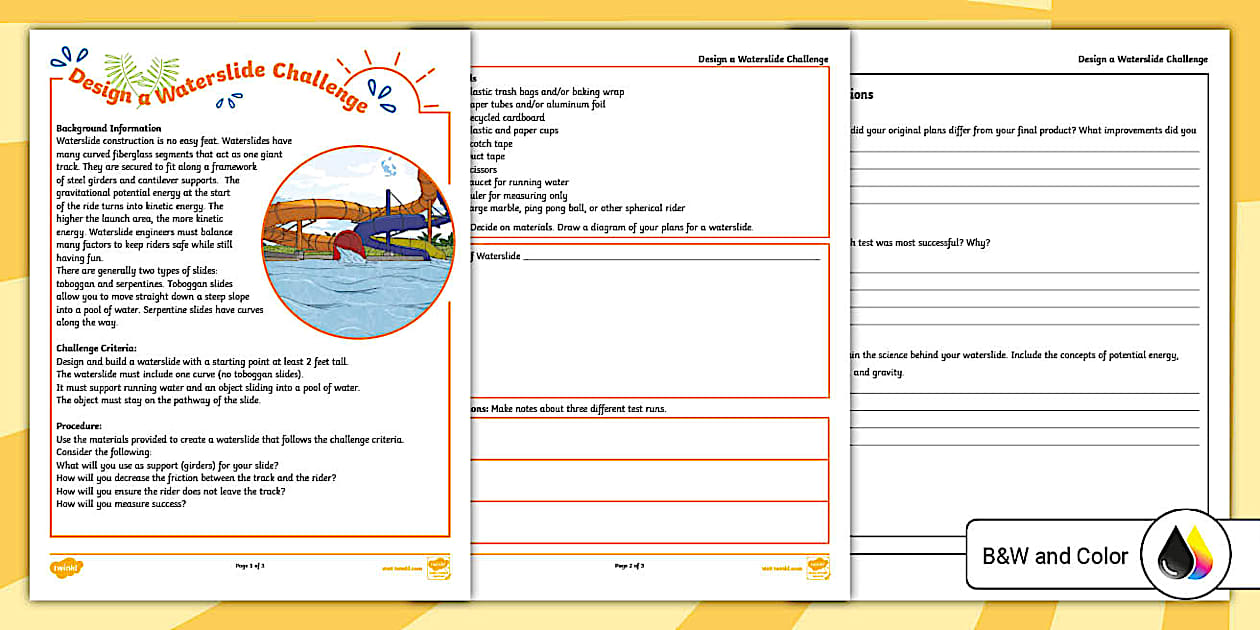 Design a Waterslide STEM Challenge for 6th-8th Grade
