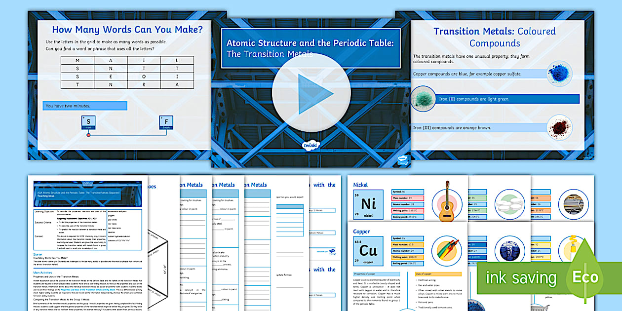AQA GCSE Atomic Structure and the Periodic Table Lesson 13: The Transition