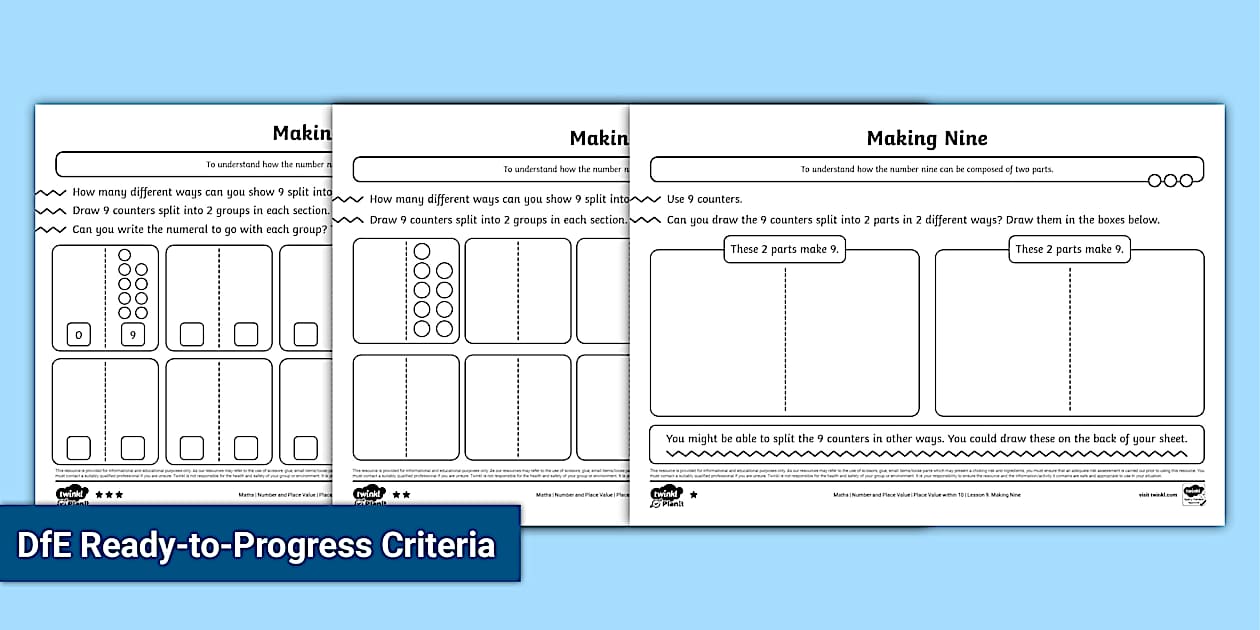 👉 Number and Place Value Making Nine Differentiated Worksheets