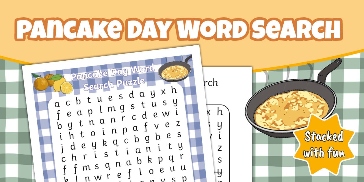 Pancake Day Word Search