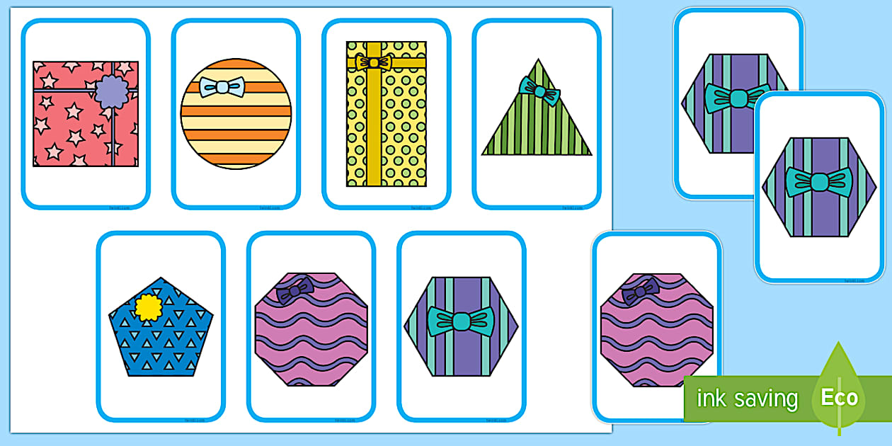 2D Shape Presents Cut-Outs (teacher made) - Twinkl