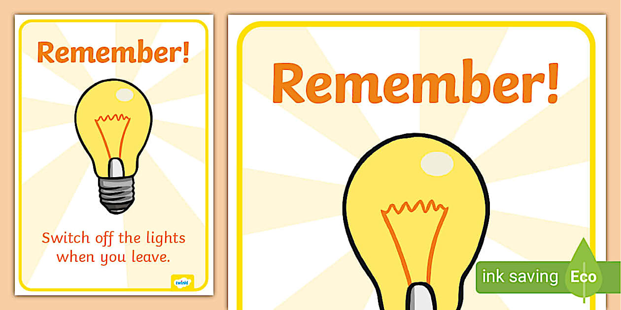 👉 Switch Off the Light Sign A4 (teacher made) - Twinkl