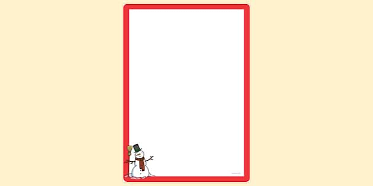 Cute Snowman Page Border | Page Borders | Twinkl Resources