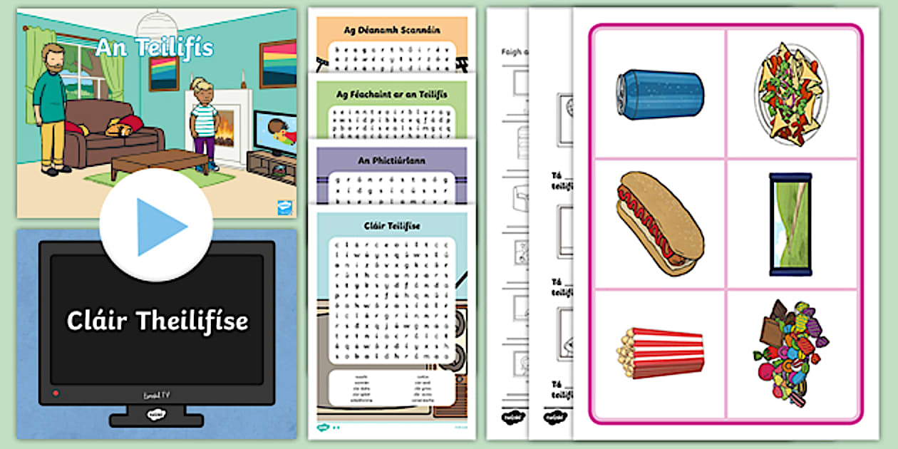Gaeilge First/Second Class An Teilifís Pack (teacher made)