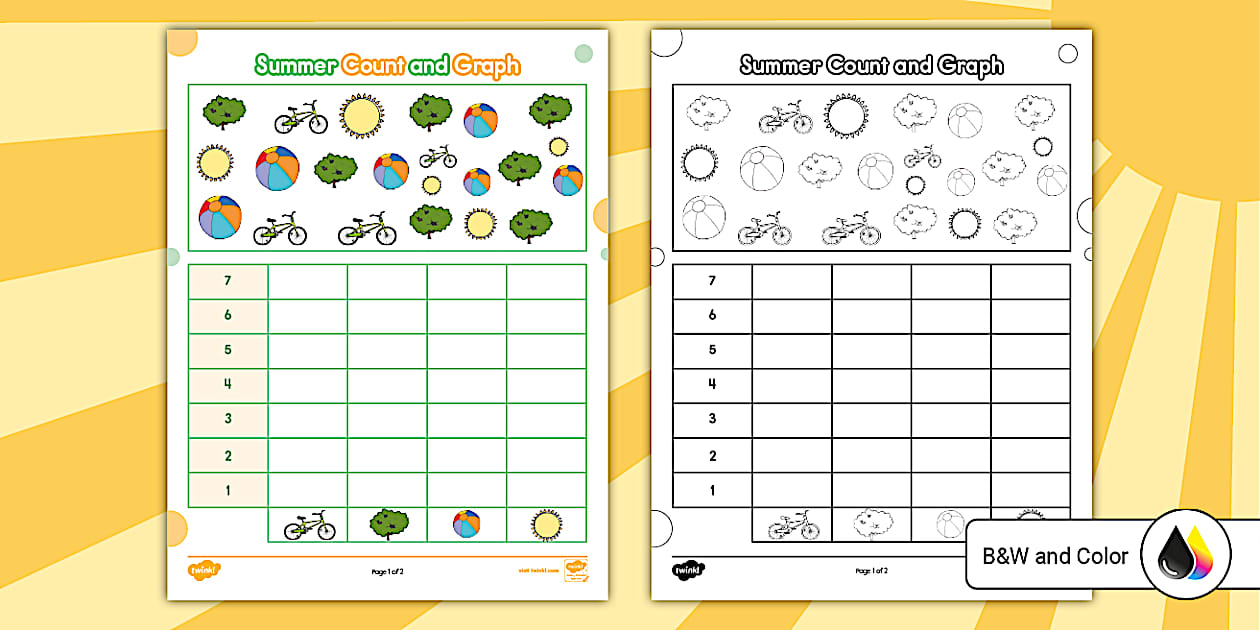 Summer Count and Graph Worksheet | Twinkl Resources USA