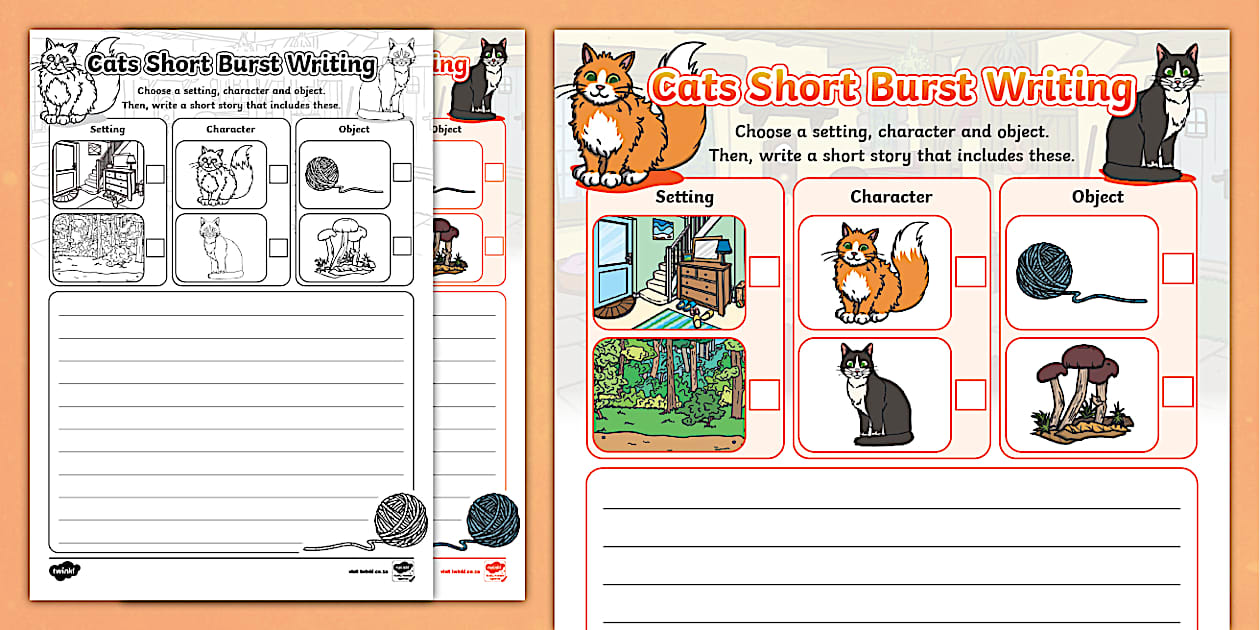 Cats Short Burst Writing Template (teacher made) - Twinkl