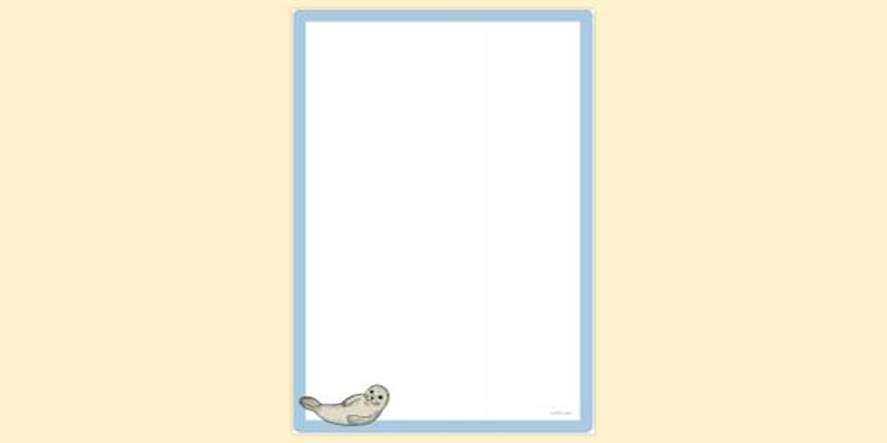 Simple Blank Seal Pup Page Border | Page Borders | Twinkl
