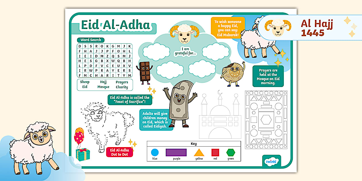 Eid al-Adha Activity Mat for Kids: Engaging Educational Fun & Festive ...