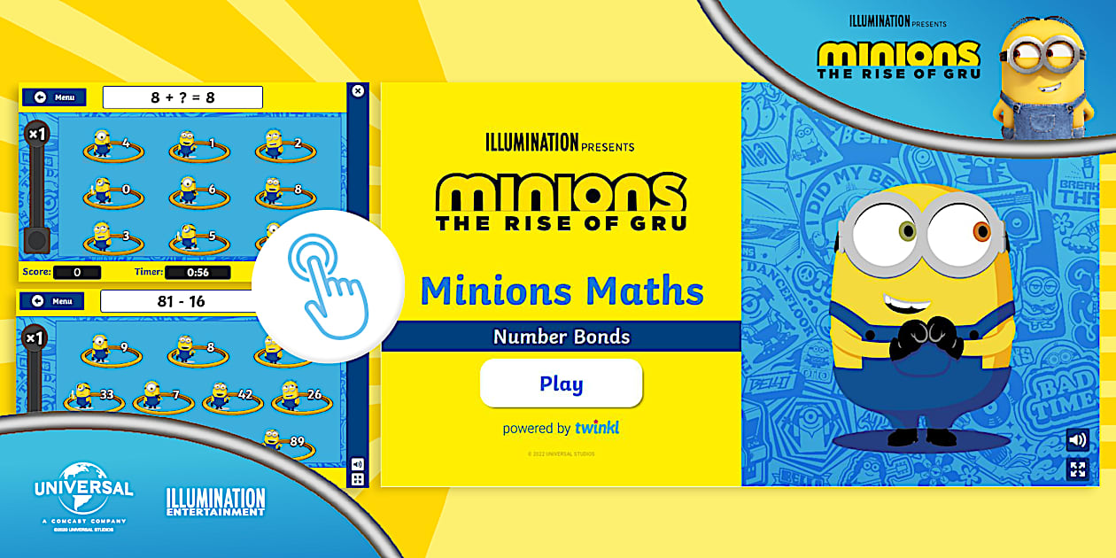 Free 👉 Minions Maths Number Bonds Game Twinkl