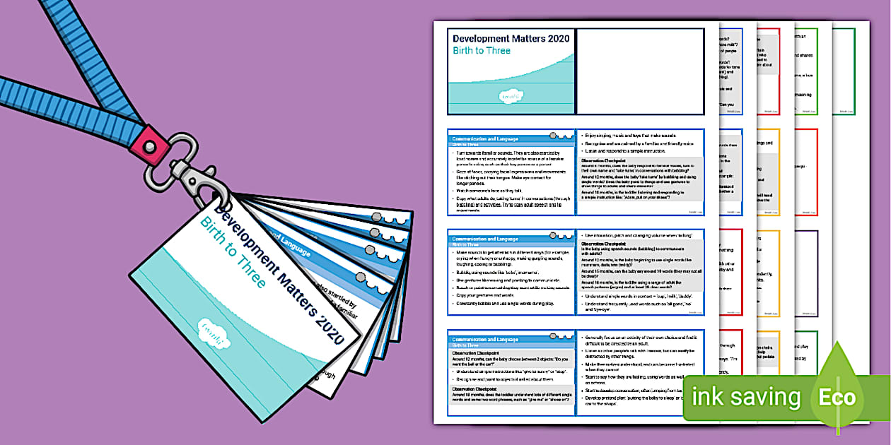 EYFS Lanyard Development Matters with Checkpoints Birth-3