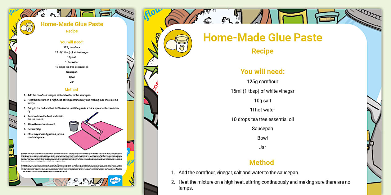 Homemade Glue Paste Recipe