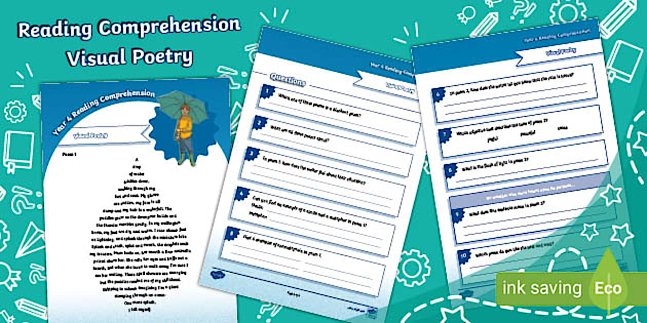 Year 4 Reading Comprehension - Visual Poetry (Ages 8 - 9)