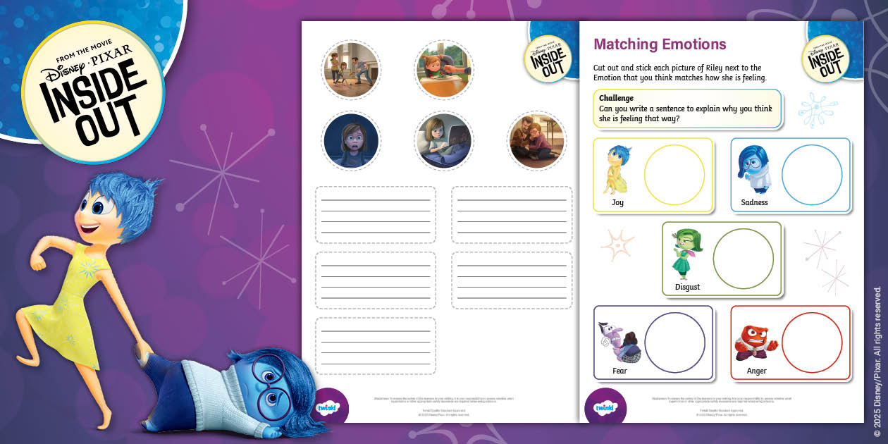 Inside Out: Matching Emotions (teacher made) - Twinkl