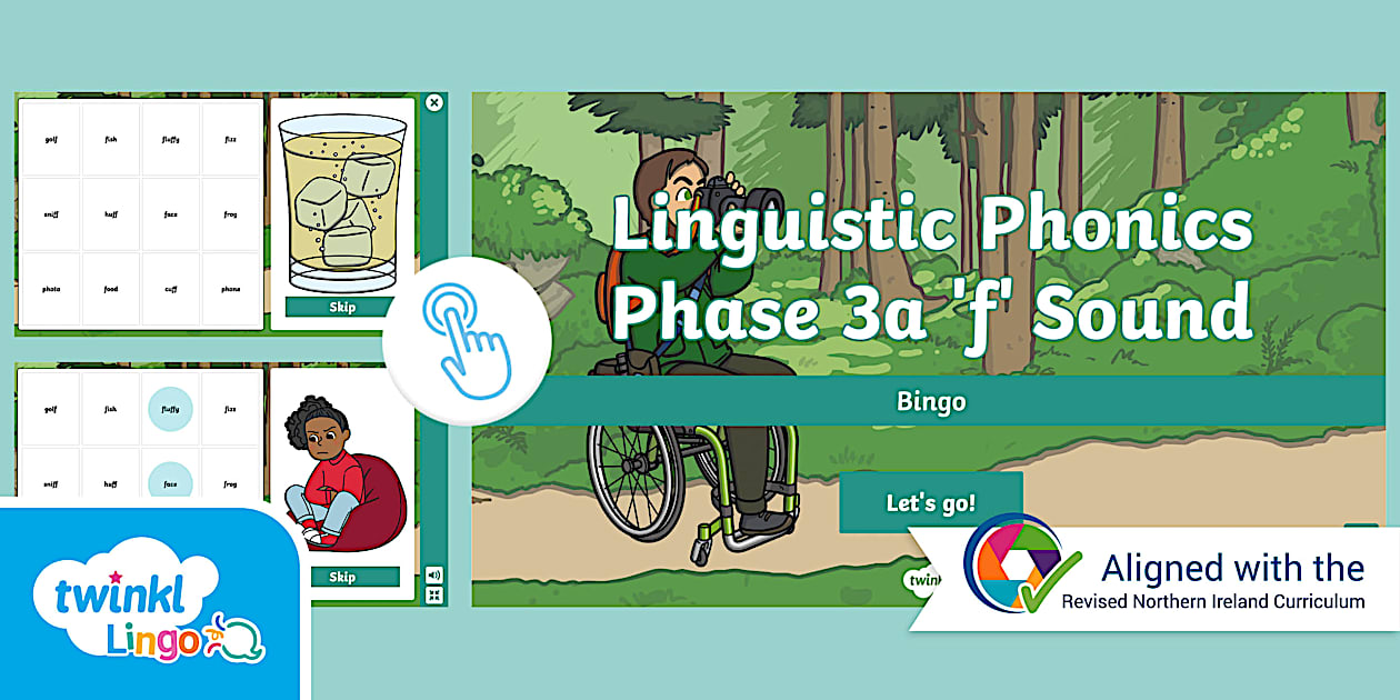 Linguistic Phonics Phase 3a 'f' Sound Bingo Game - Twinkl