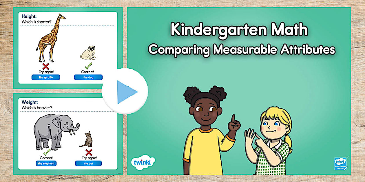 Kindergarten Math: Comparing Measurable Attributes of Objects PowerPoint
