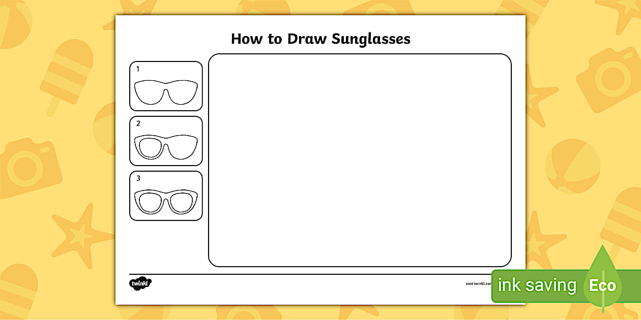 How to Draw Sunglasses (teacher made) - Twinkl