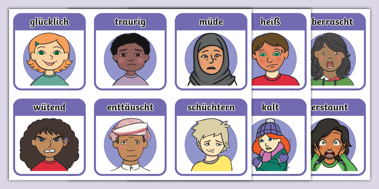 Emotions - German Flashcards (Lehrer gemacht) - Twinkl