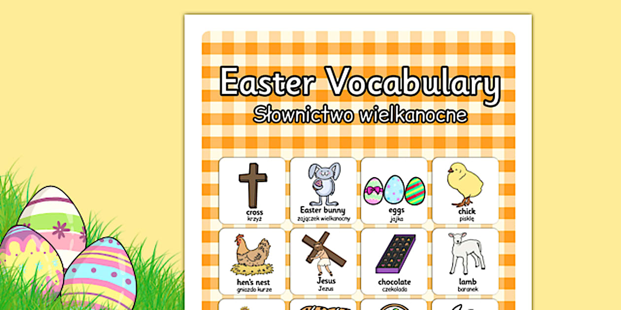 Easter Vocabulary Poster Polish Translation - Twinkl