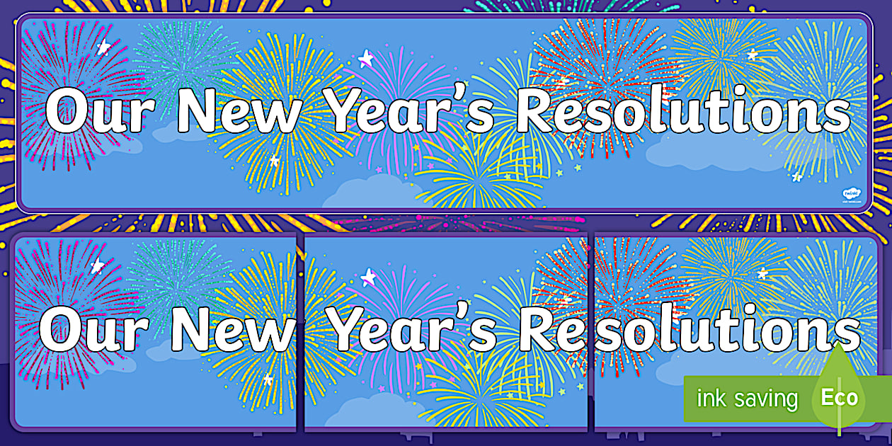 New Year Resolution Banner (teacher made) - Twinkl