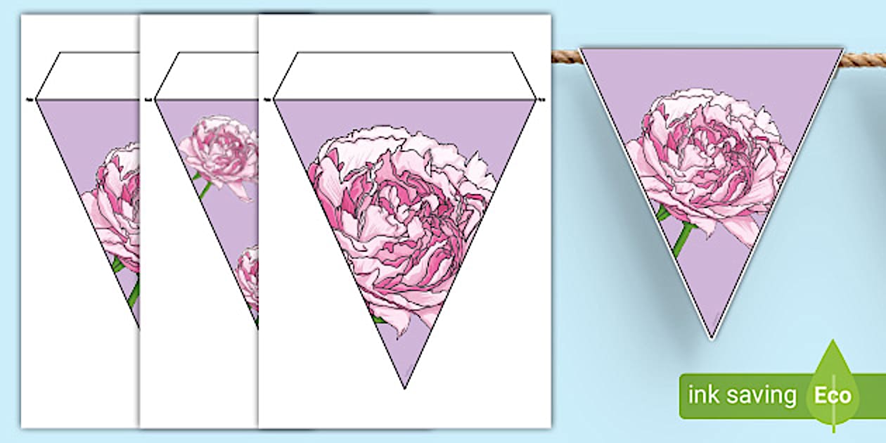 Peony Bunting | Display Bunting | Twinkl (teacher made)