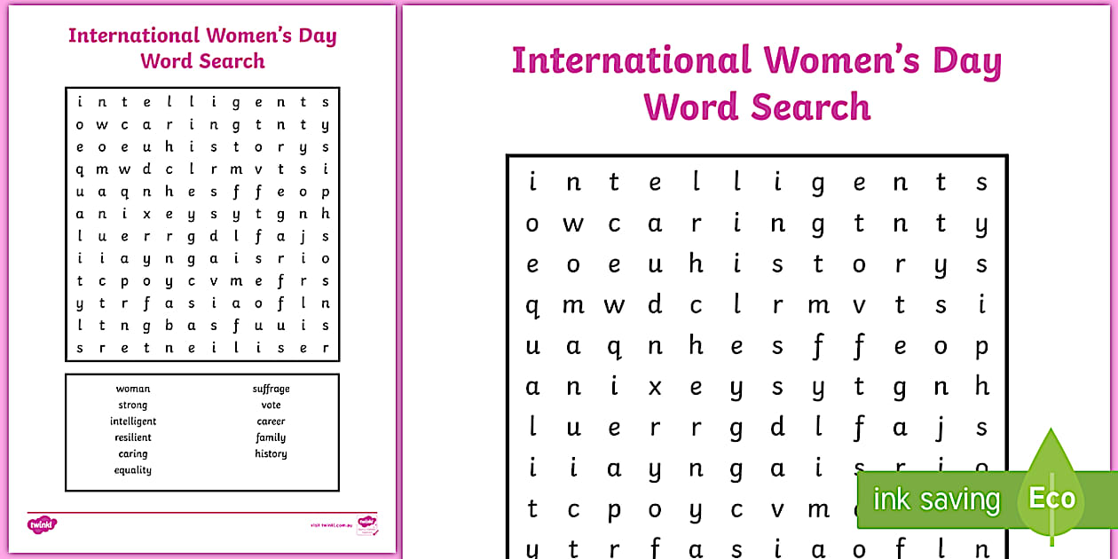 International Women's Day Word Search | Year 3-6