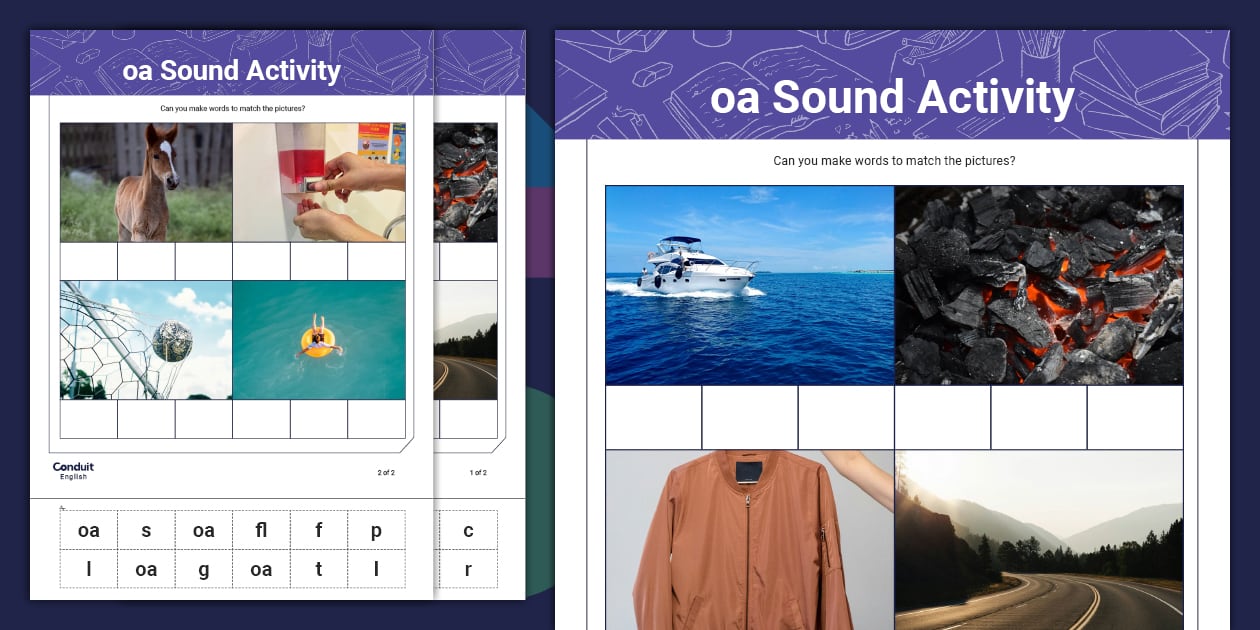 Reinforcing Sounds: 'oa' Cut and Stick Activity - Twinkl