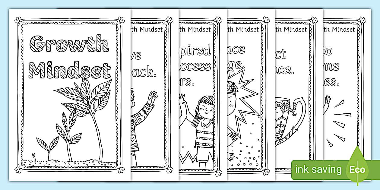 Growth Mindset Statements Mindfulness Colouring Pages