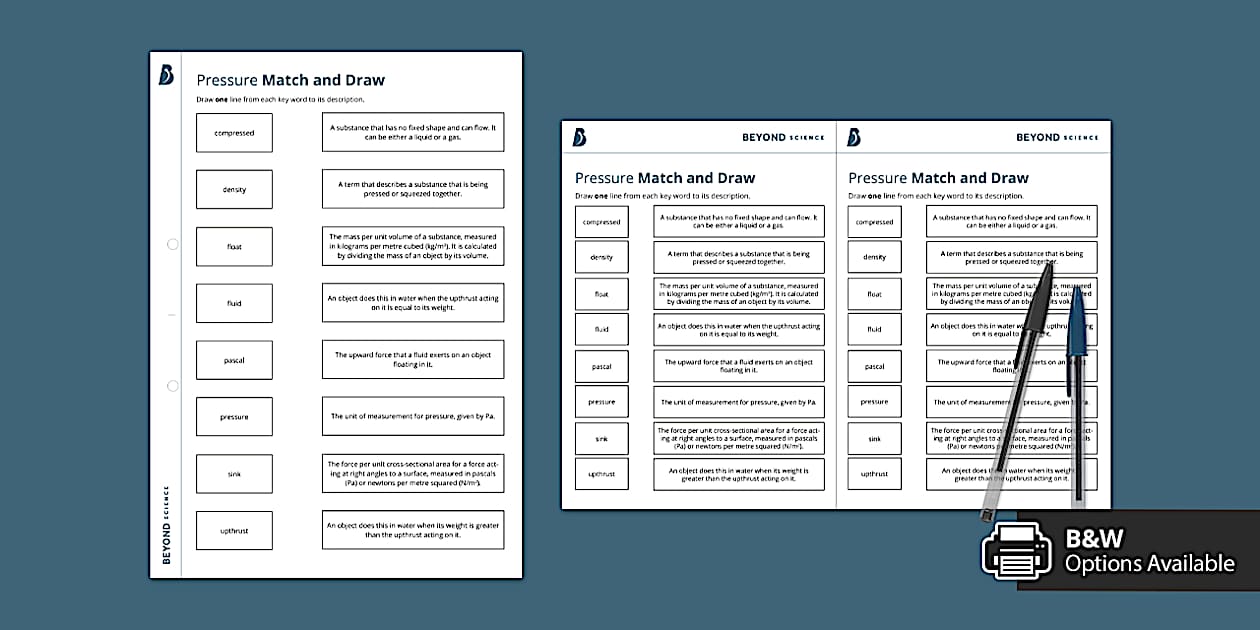 Pressure Match and Draw | Beyond GCSE (teacher made)
