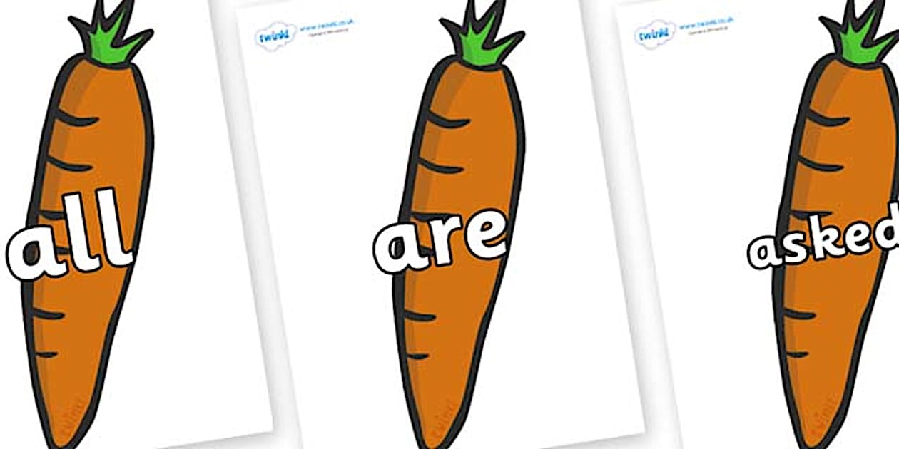 Tricky Words on Carrots (professor feito) - Twinkl