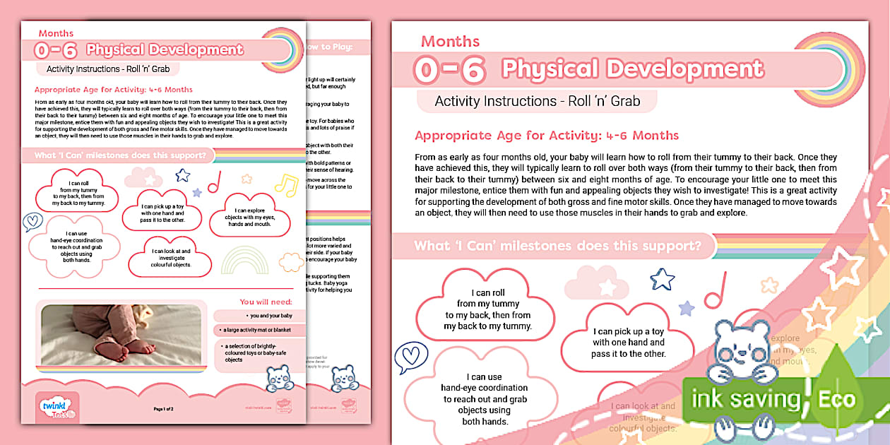 0-6 Months Physical Development Activity - Roll ‘n’ Grab