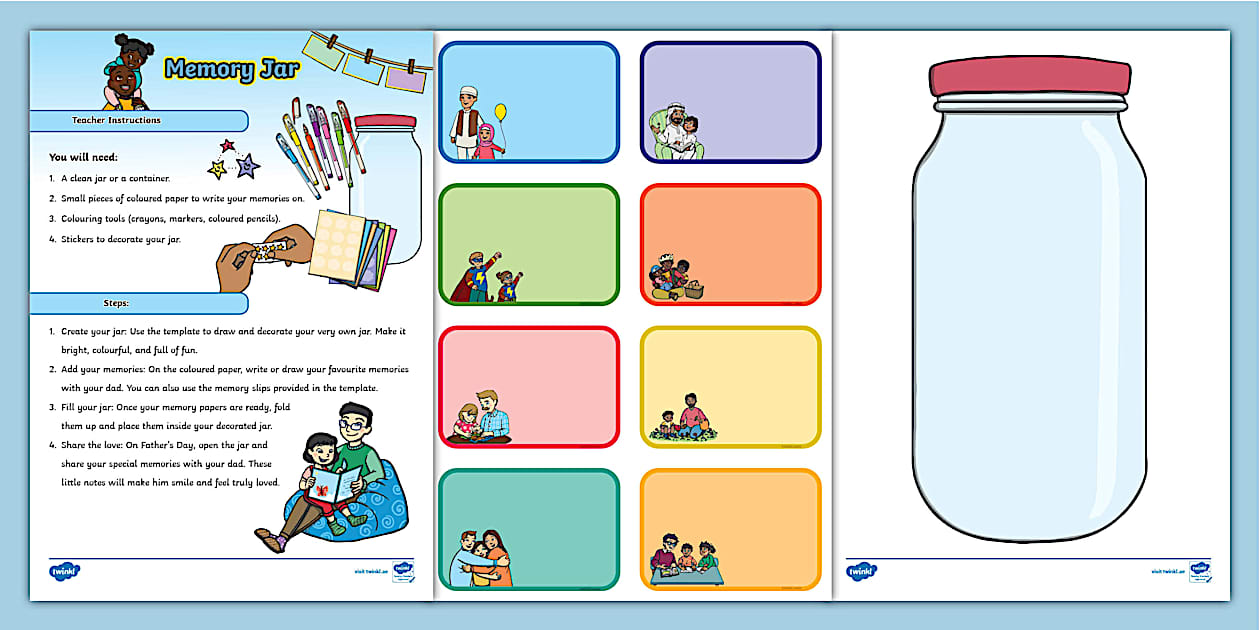 Father's Day Memory Jar (teacher made) - Twinkl