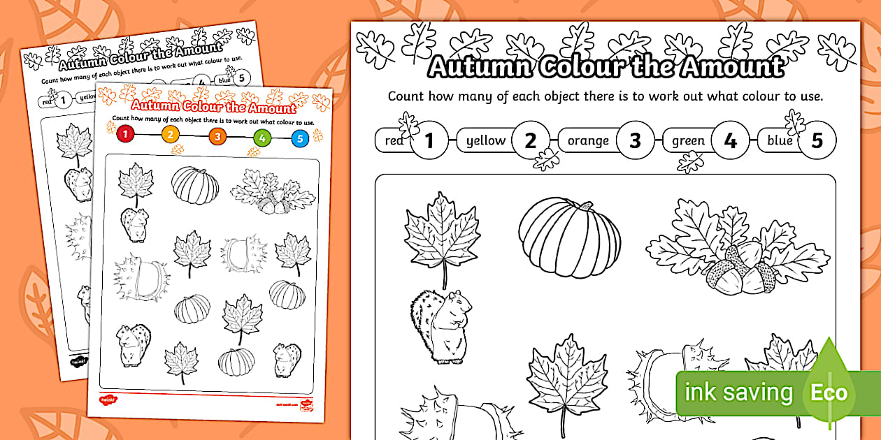 👉 Autumn Colour the Amount (teacher made) - Twinkl