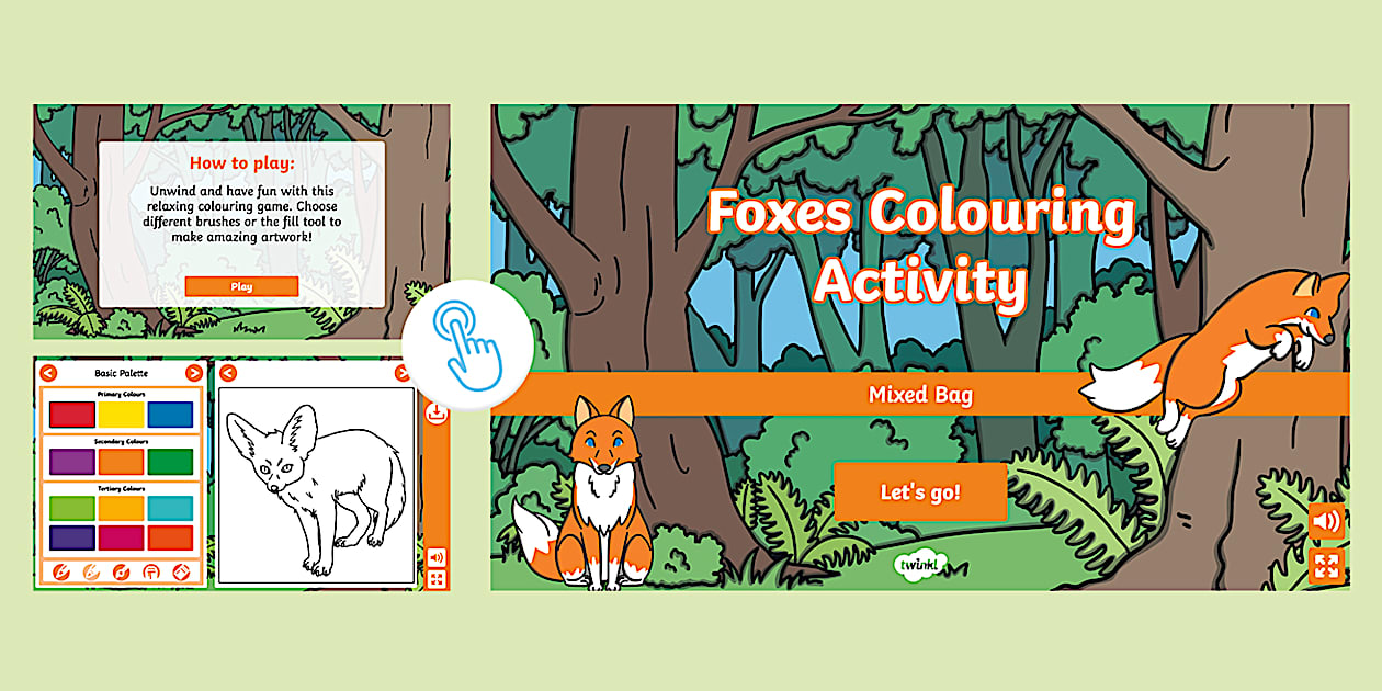 Foxes Interactive Colouring - Twinkl Interactive - Twinkl
