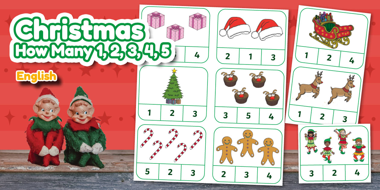 Christmas How Many クリスマス数練習英語