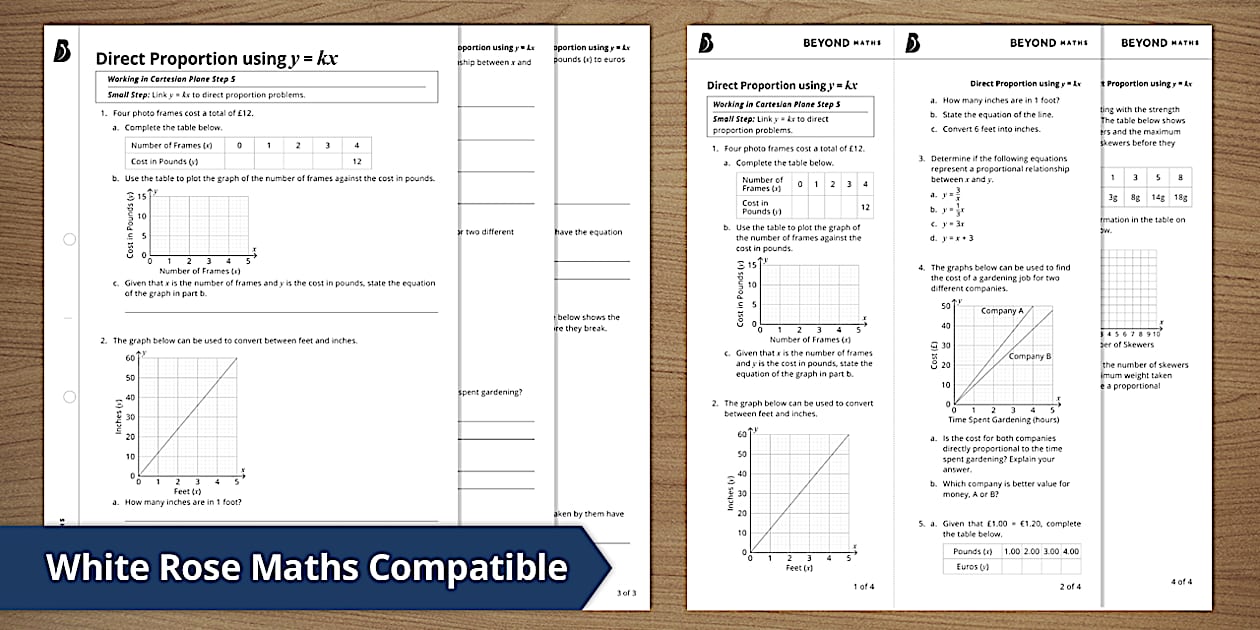 👉 Direct Proportion using y = kx (teacher made) - Twinkl