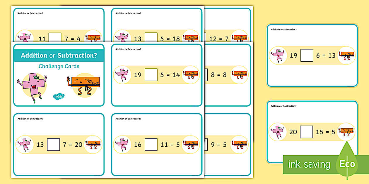 Addition or Subtraction Maths Challenge Cards (Teacher-Made)