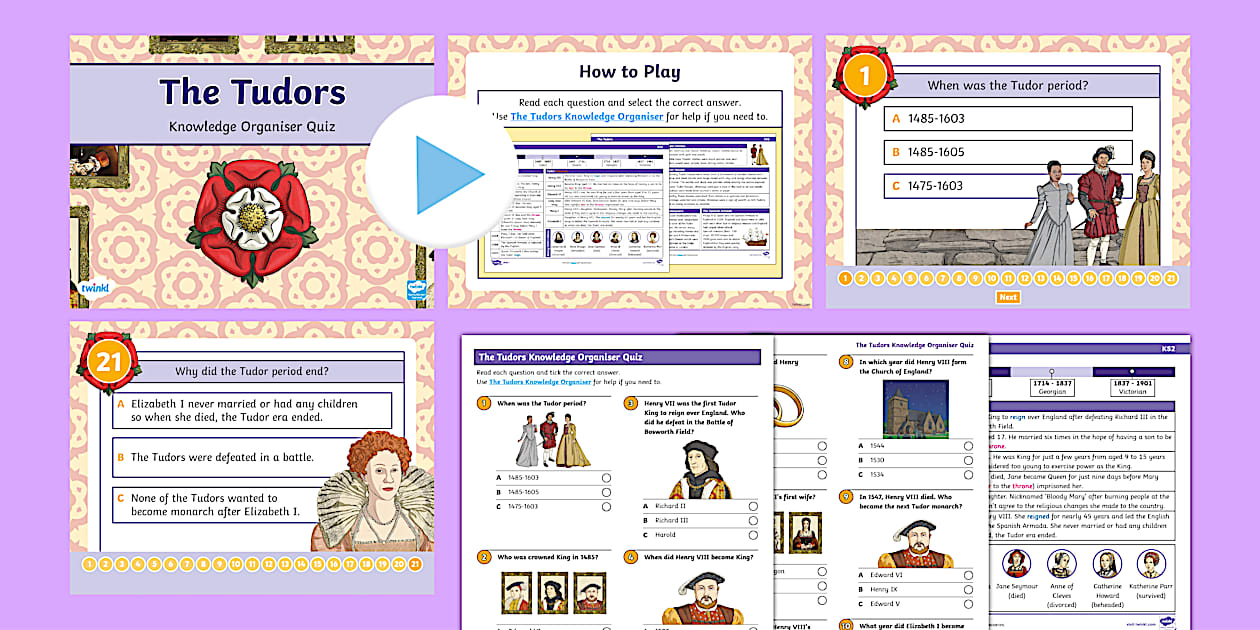 Tudor Quiz Pack with Answers | KS2 History (teacher made)