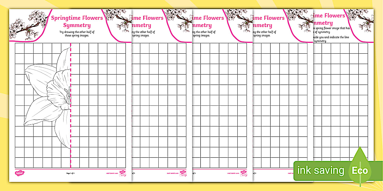 Springtime Flowers Symmetry Activity Sheets (teacher made)