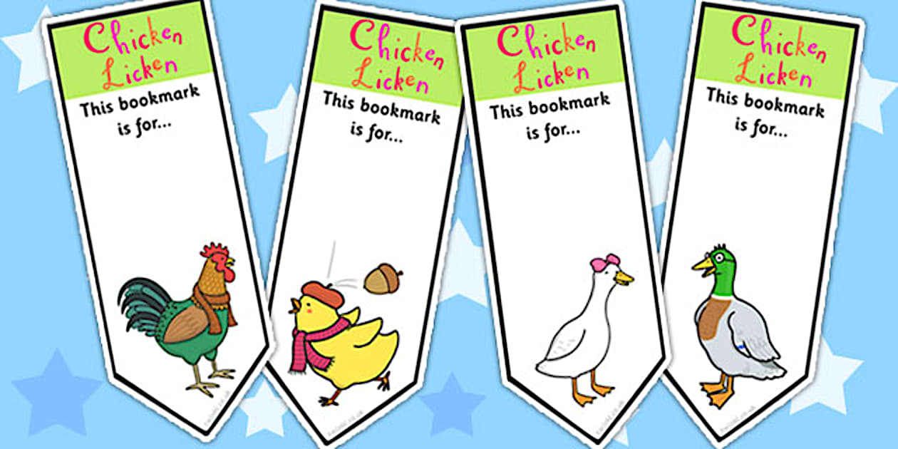 Chicken Licken Editable Bookmarks (teacher made) - Twinkl