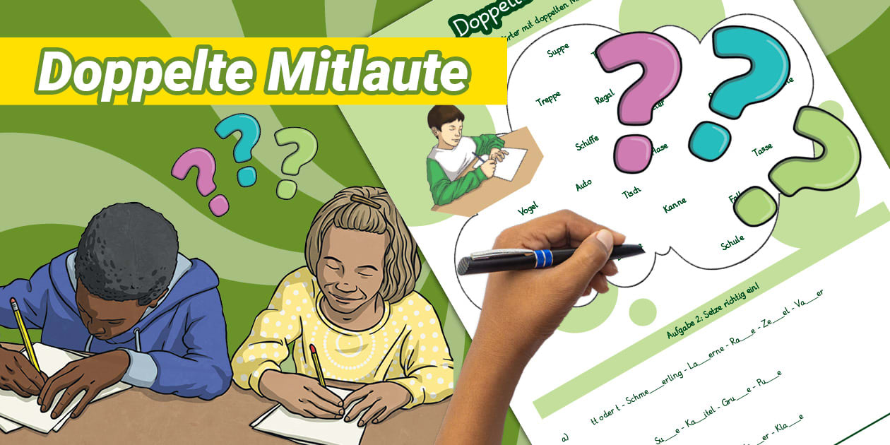 Doppelte Mitlaute - Arbeitsblatt (Teacher-Made) - Twinkl